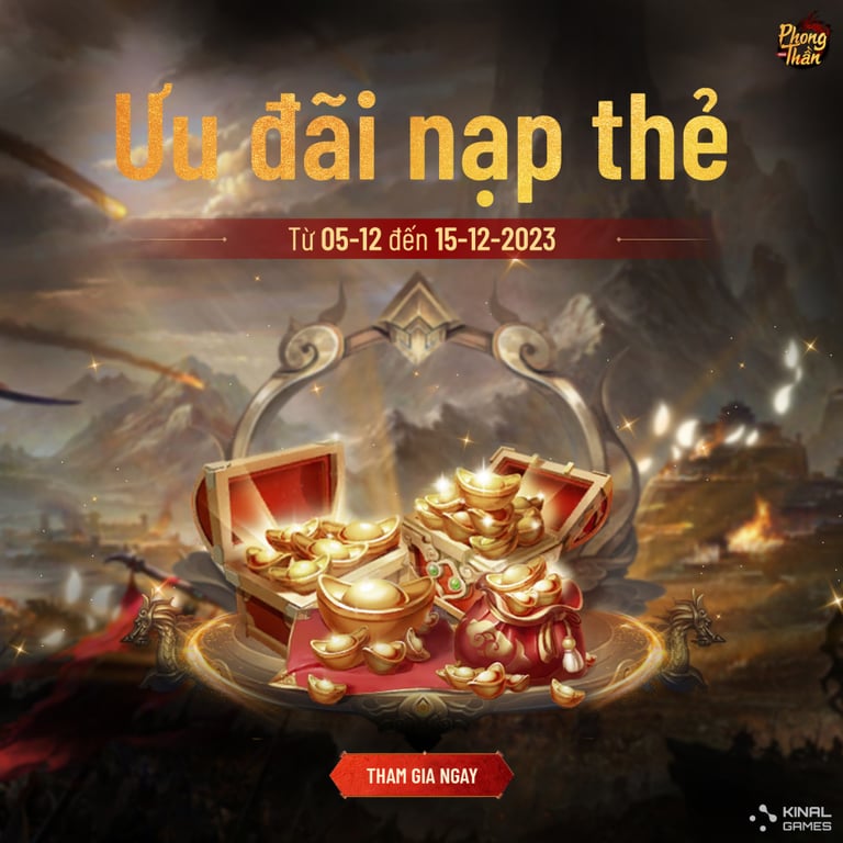 Rút Thưởng - Hoạt động Ưu đãi Nạp thẻ tháng 12 | Phong Thần Origin